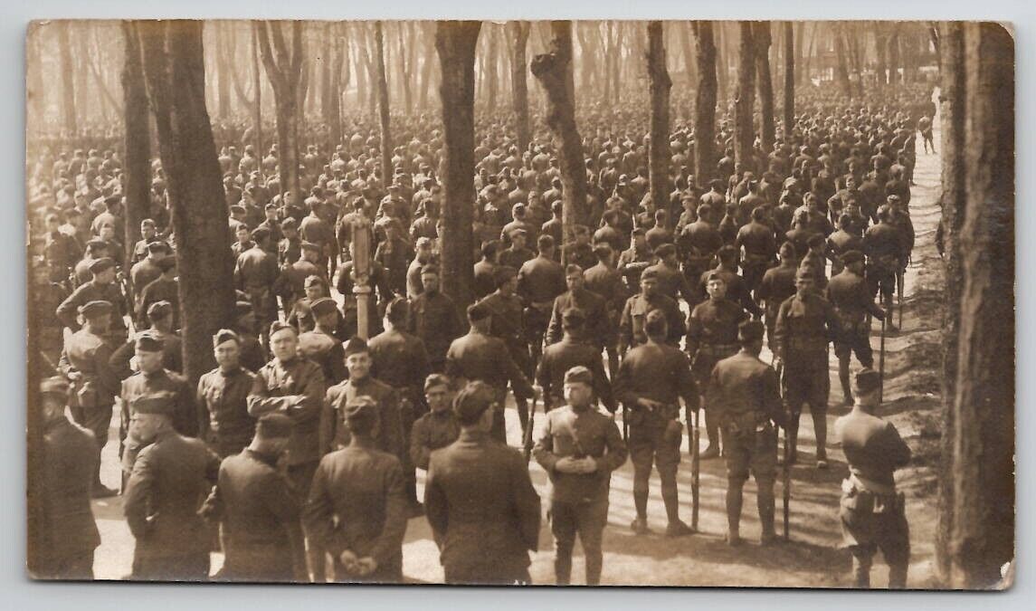 WW1 Hundreds of Soldiers In France Large Gathering April 1919 Photo C45 ...
