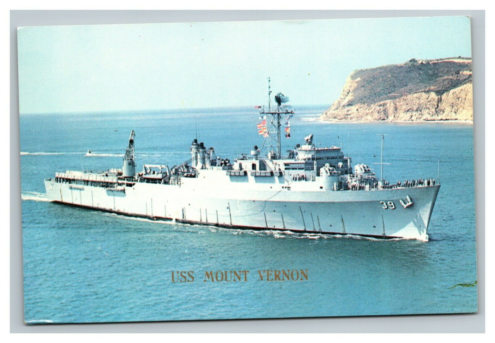 Vintage 1970's Postcard Navy USS Mount Vernon Anchorage-Class Dock ...