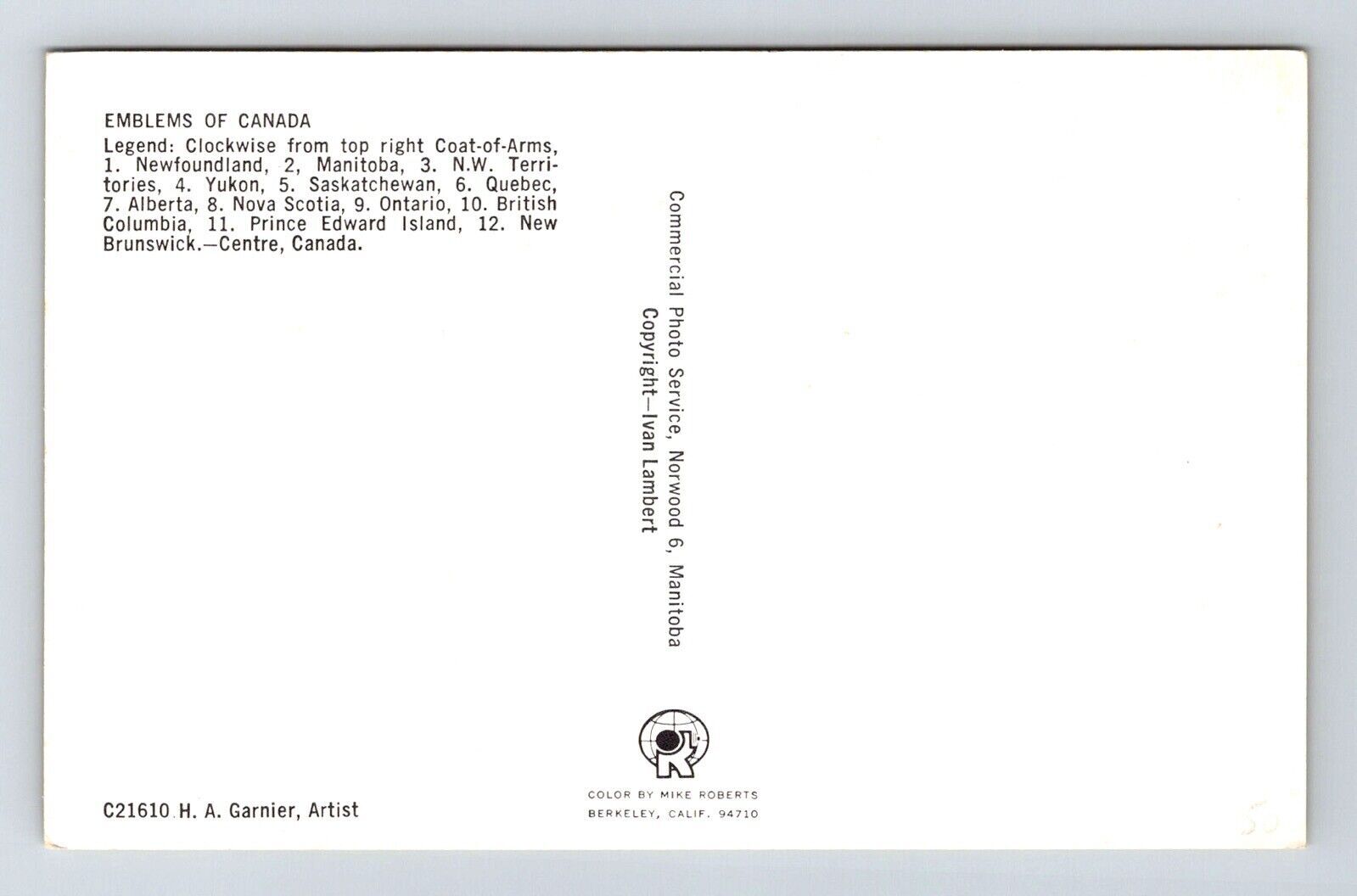 Emblems Canada Newfoundland Manitoba NW Territories Yukon Saskatchewan ...