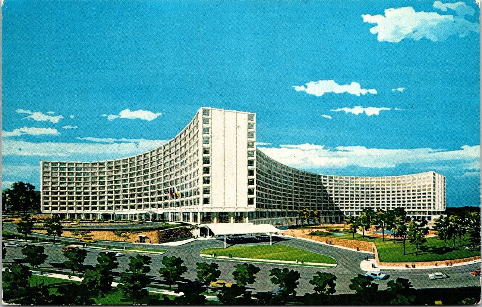 Washington Hilton Hotel Exterior View Awning Cars Greenery Postcard ...
