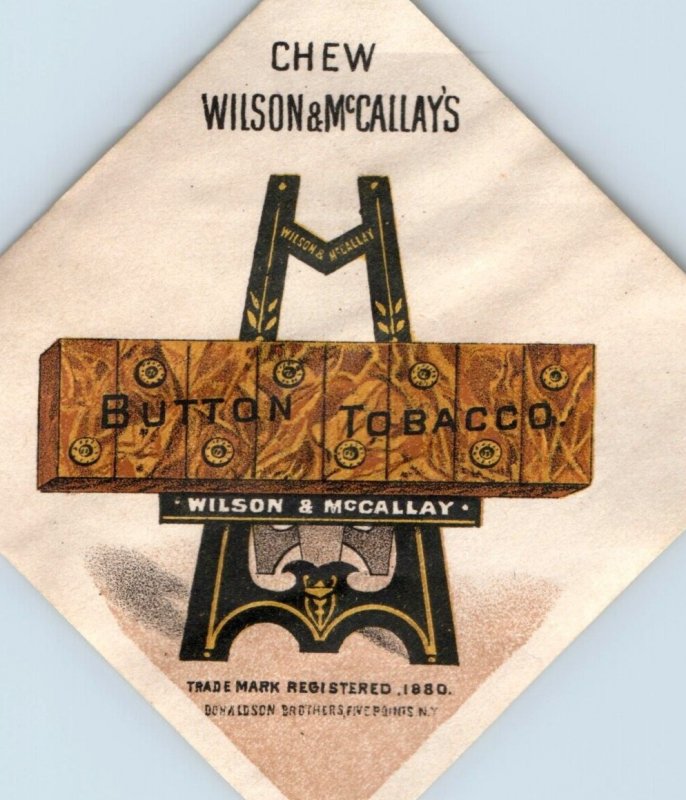 1880s-90s Tobacco Label Sticker Wilson & McCallay F149 | Ephemera ...