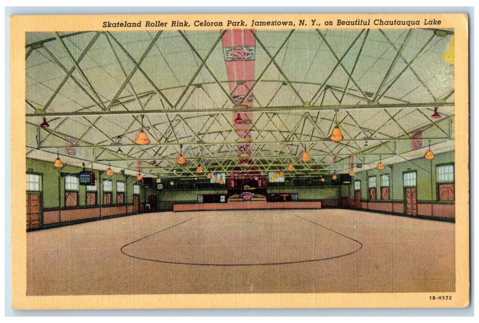 1950 Skateland Roller Rink Celoron Park Jamestown NY Vintage Postcard ...