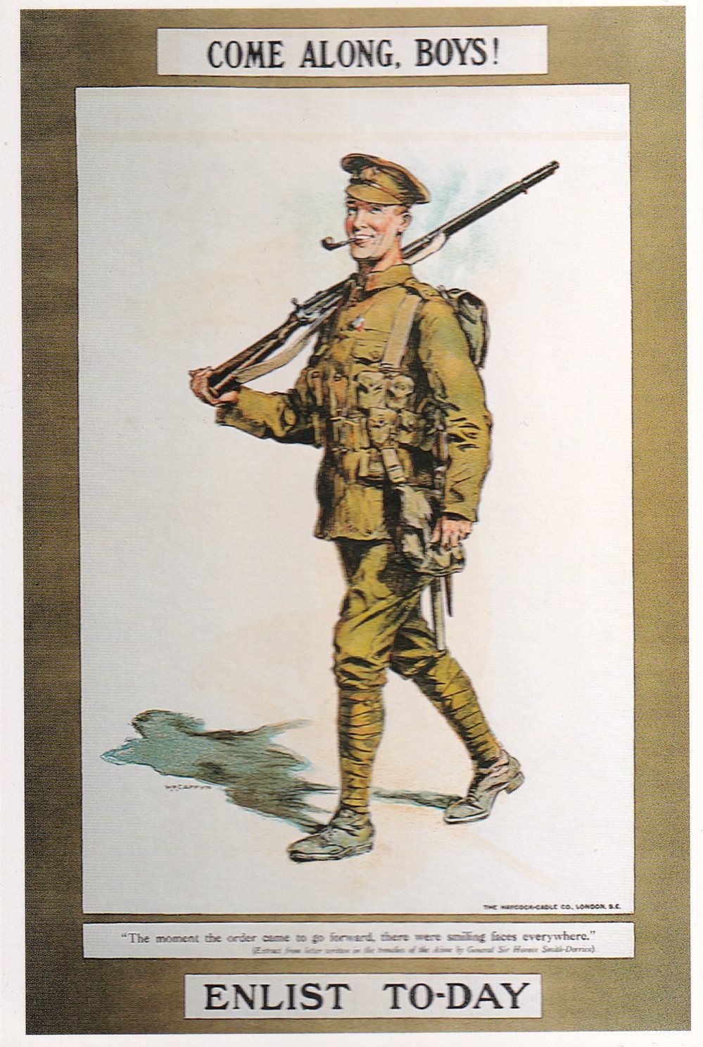 Come Along Boys Enlist Today WW1 Army Recruitment Postcard | Topics ...