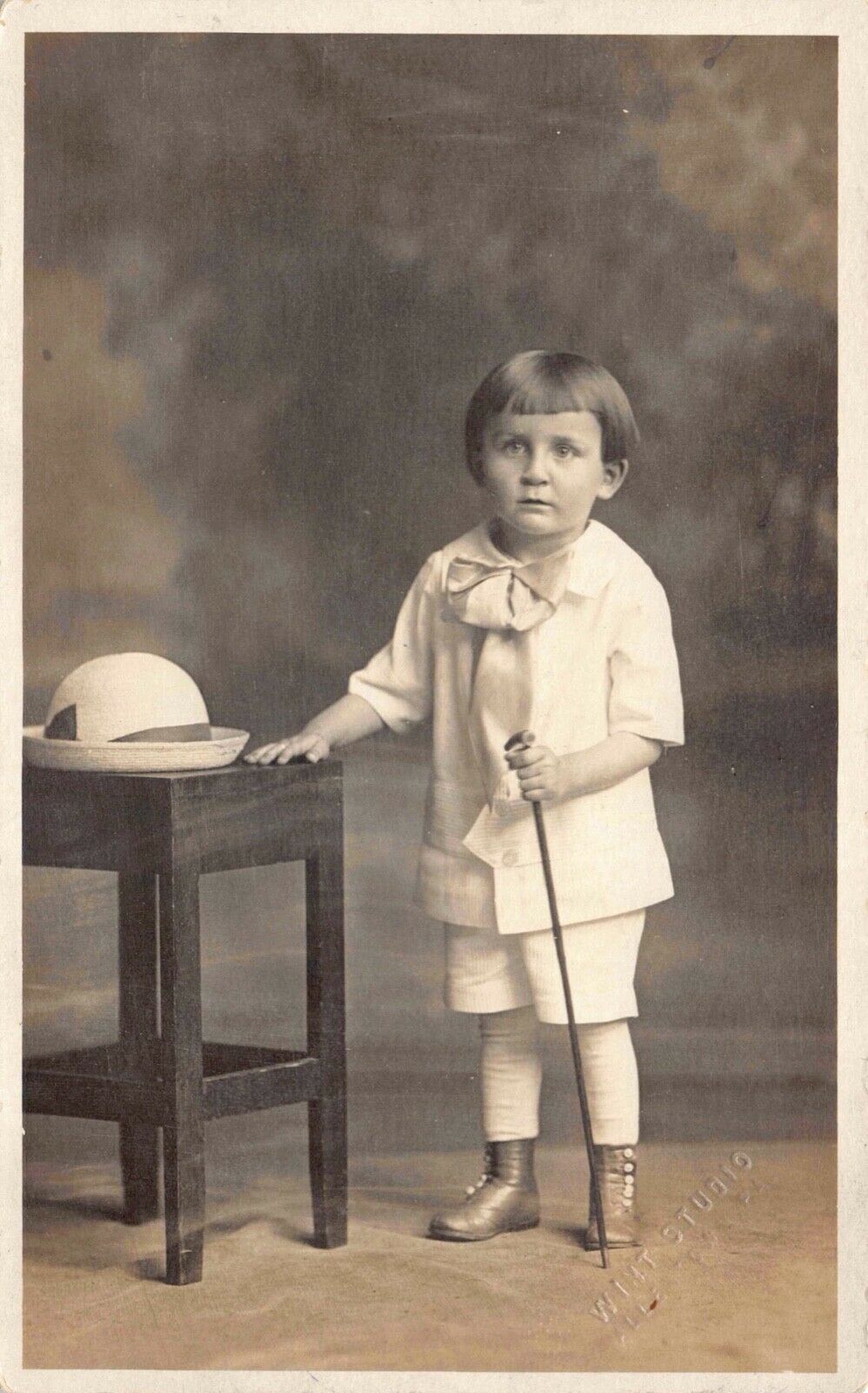 RPPC Little Boy Walking Stick Hat Allentown Pennsylvania Photo Studio ...