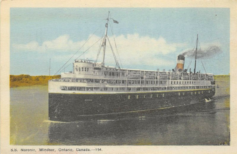 SS Noronic Steamship Windsor Ontario Canada 1940s Postcard | Topics ...