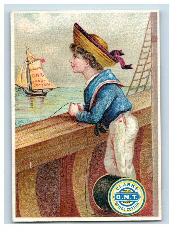 1880s-90s Clark's ONT Spool Cotton Sea Ship Sailor Boy P219 | Ephemera ...