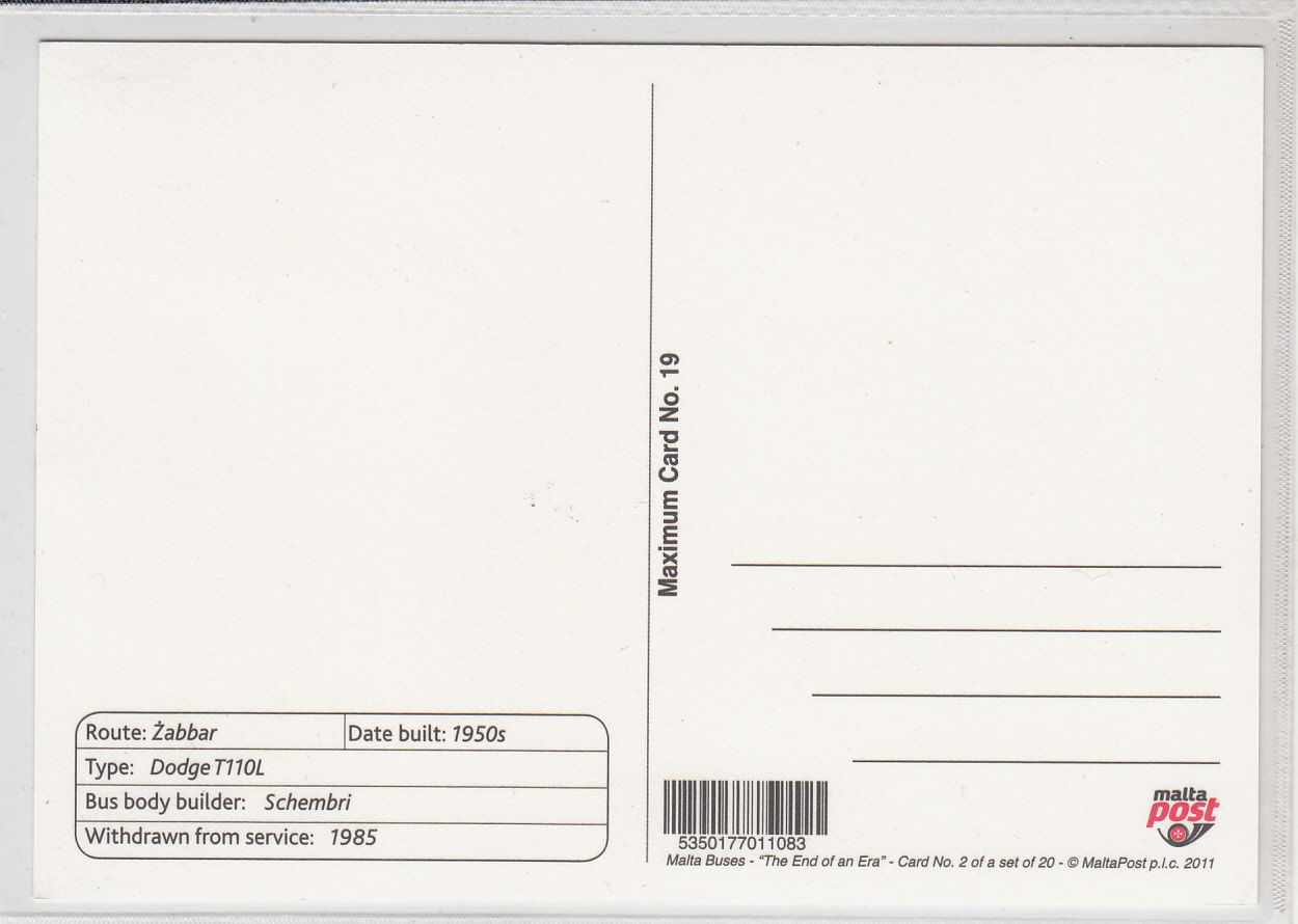 Maxi Card Malta Buses Bus - The end of an Era - Dodge T110L | Topics ...