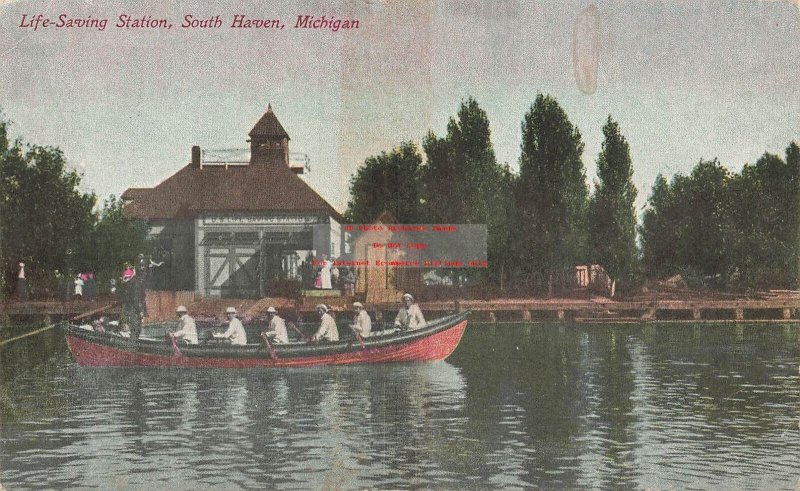 MI, South Haven, Michigan, Life Saving Station, Row Boat, 1907 PM ...