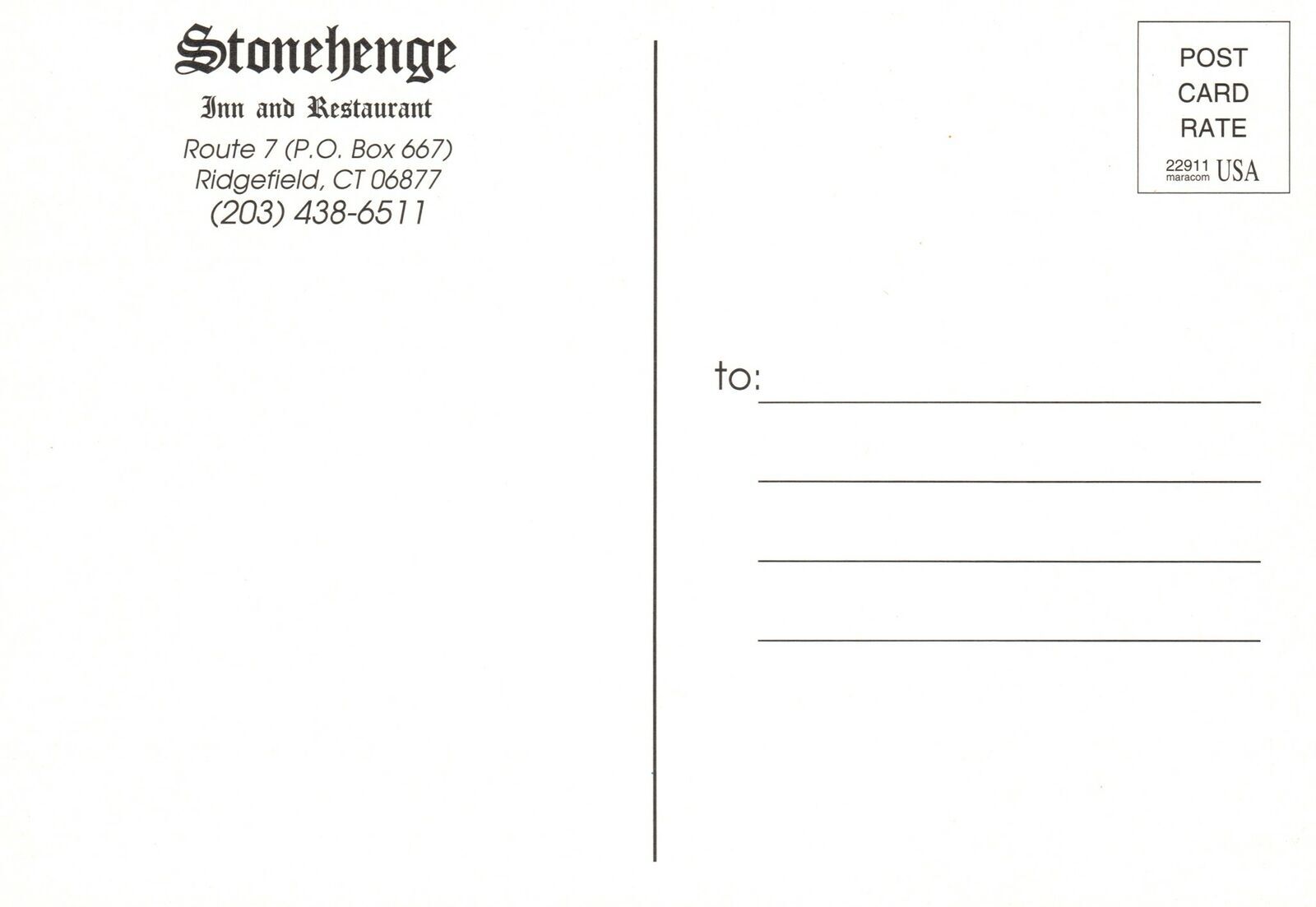 Vintage Postcard Stonehenge Inn and Restaurant Ridgefield Fairfield ...