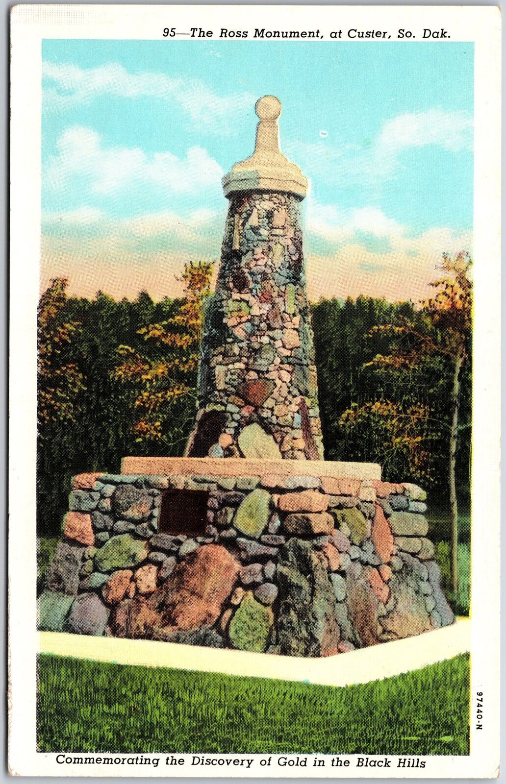 Ross Monument at Custer South Dakota Discovery of Gold in Black Hills ...