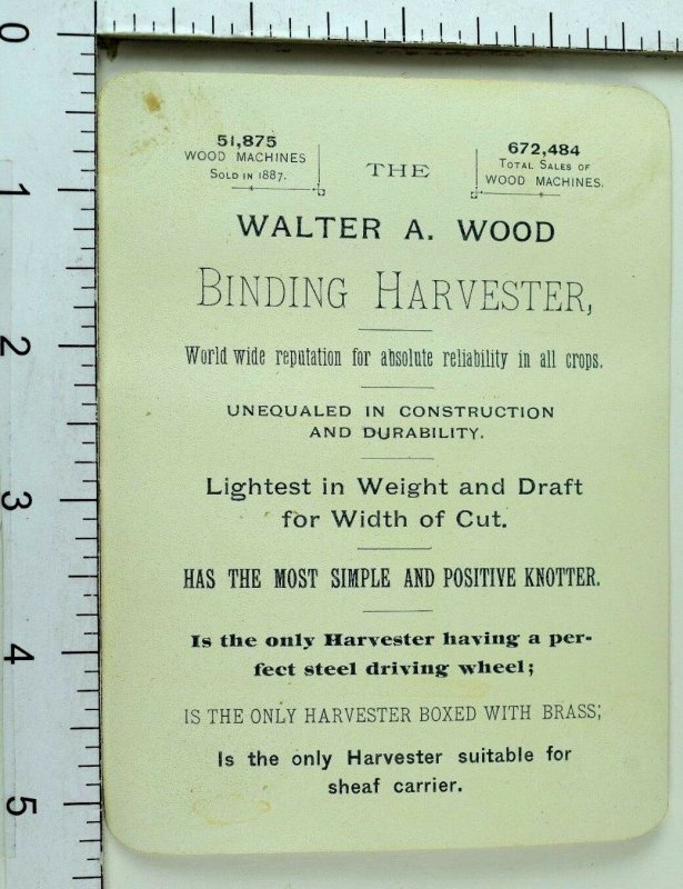 1870's-80's Lovely Girl Beach Walter A Wood Brass Boxed Harvester Trade ...