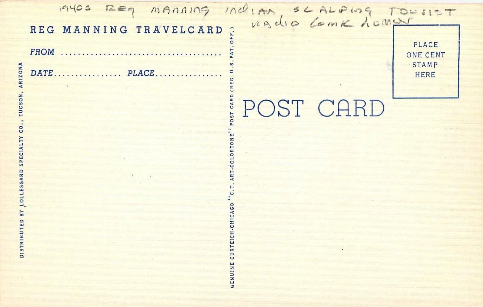 1940s Reg Manning Indian Scalping tourist comic humor Teich Postcard 25 ...