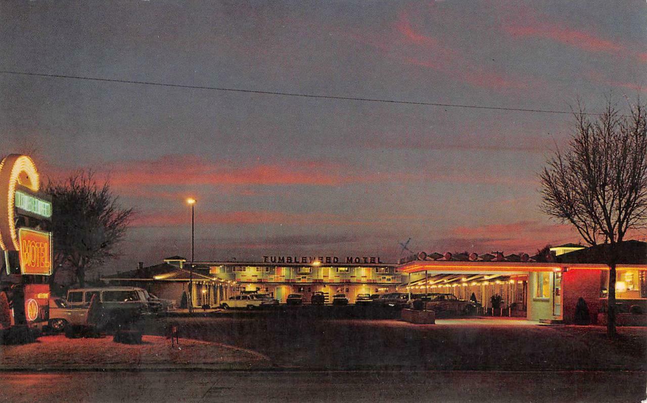 TUMBLEWEED MOTEL Liberal, Kansas Night View Roadside ca 1960s Vintage ...