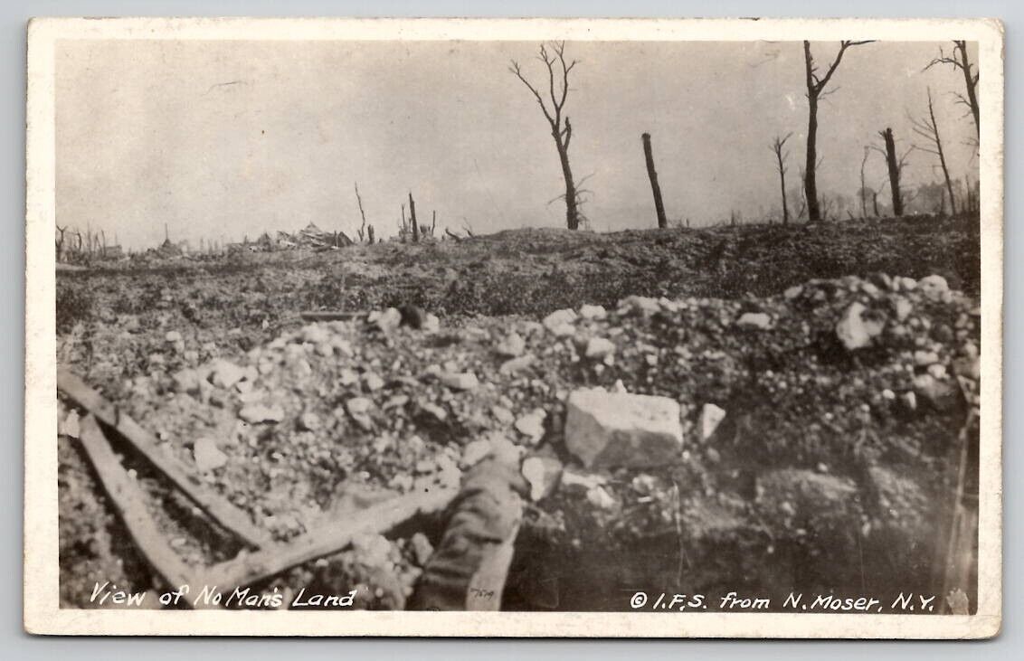 RPPC WW1 View of No Mans Land Remnants Germany Battlefield Postcard N30 ...