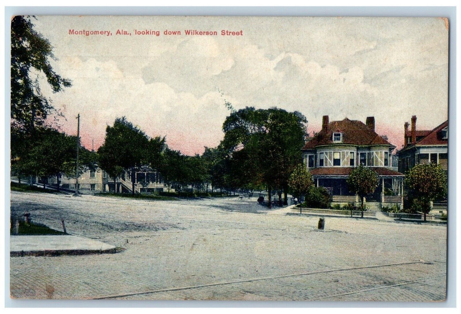 Montgomery Alabama Postcard Looking Down Wilkerson Street c1910 Vintage ...