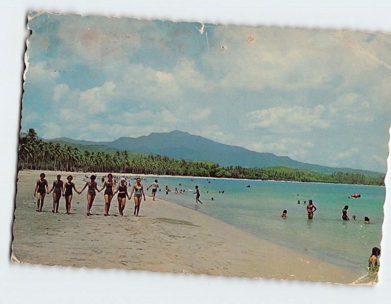 Postcard Beautiful Luquillo Beach, with El Yunque, Luquillo, Puerto ...