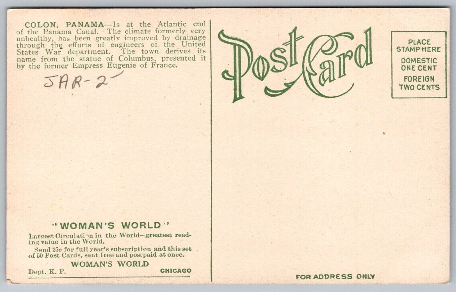 Colon Panama Scenic Tropical Birds Eye View Coastal Landmarks Chrome ...