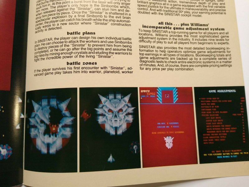 Sinistar Arcade Flyer Original 1983 Video Game Foldout Brochure Vintage ...