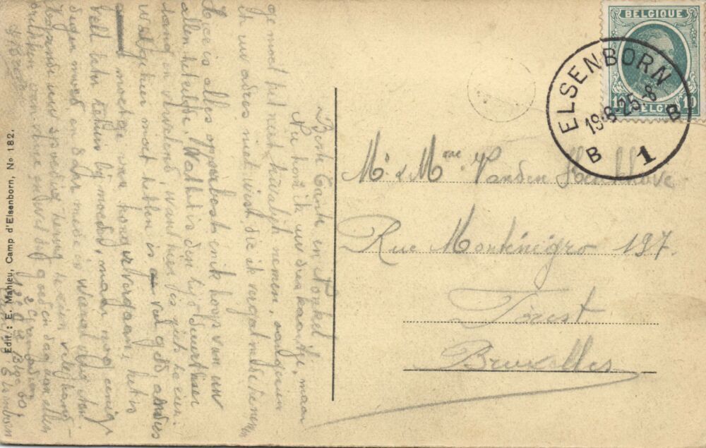 belgium, ELSENBORN, Camp Elsenborn Lager, Barracks (1925) Stamp ...