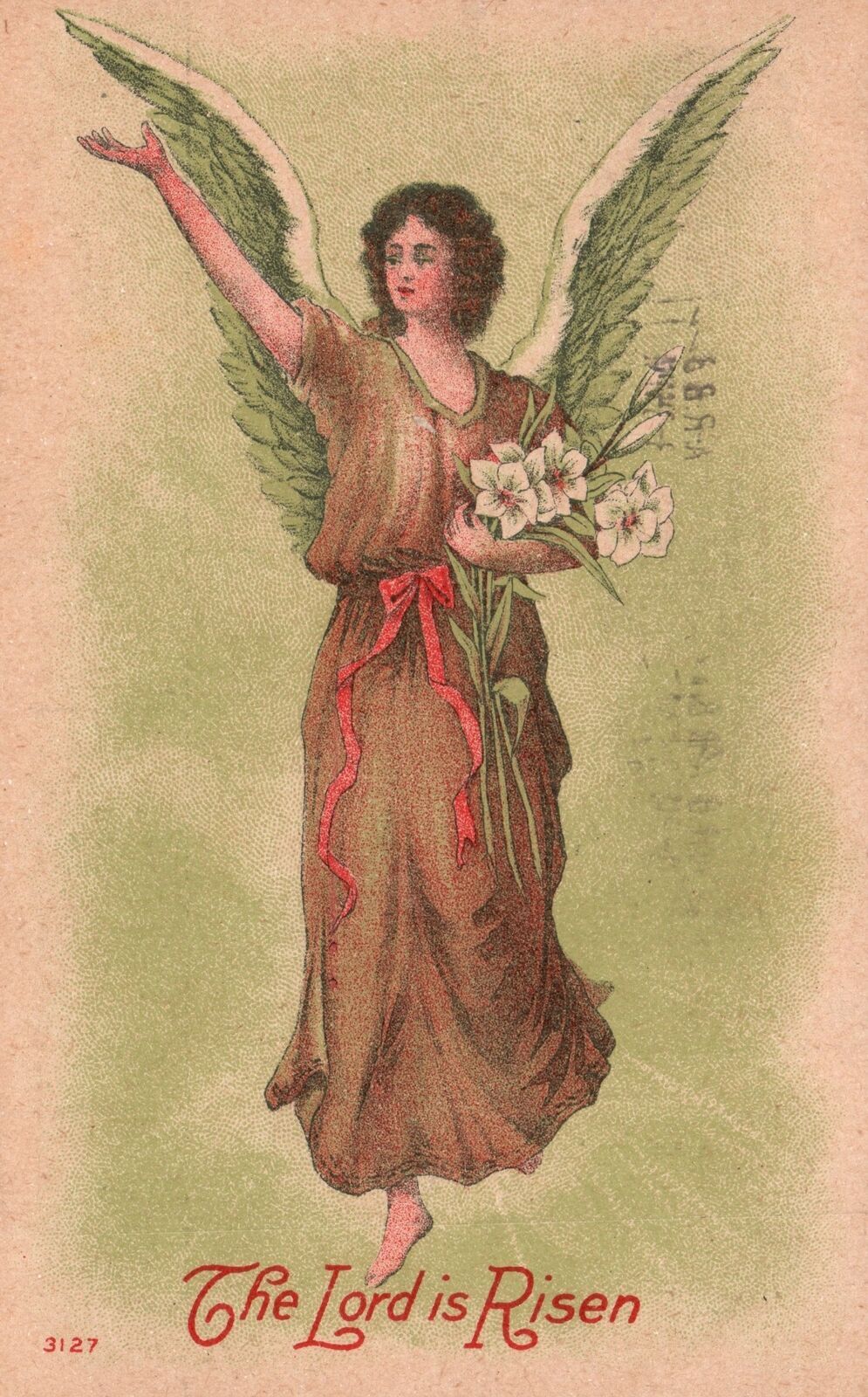 Vintage Postcard 1909 The Lord Is Risen Angel Holiday Special Greetings ...