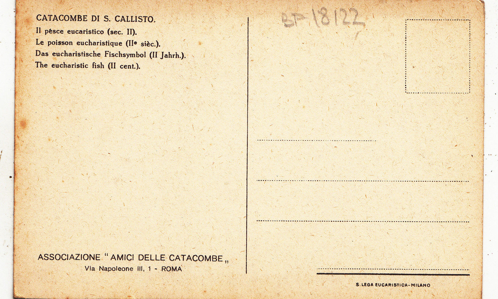 BF18122 the eucharistic fish catacombe di s calli painting art front ...