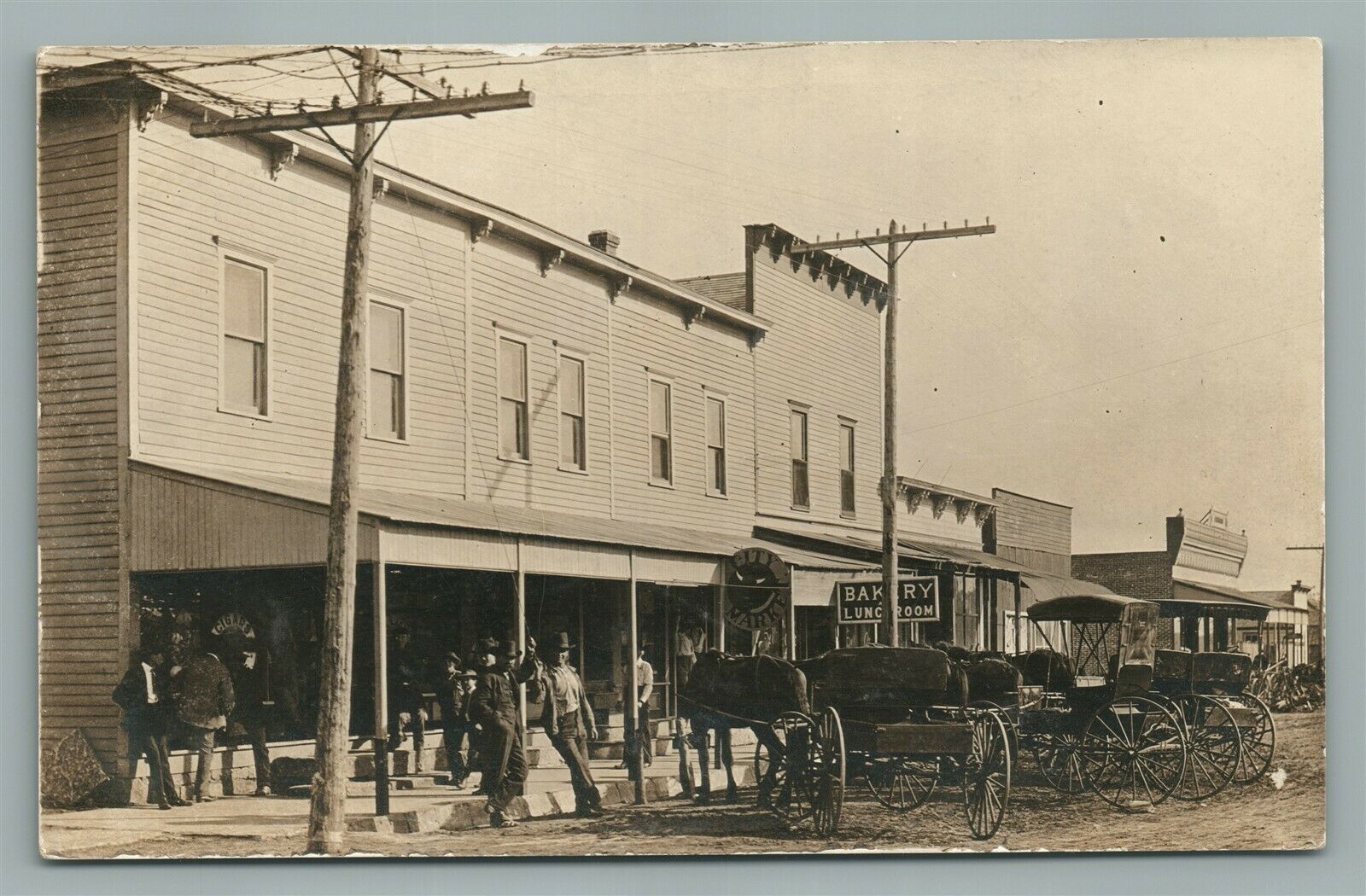 Burden KS City Market Street Scene Antique Real Photo Postcard Rppc ...