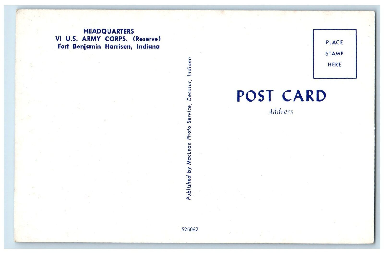 U.S Army Headquarters Army Corps Fort Benjamin Harrison Indiana IN ...