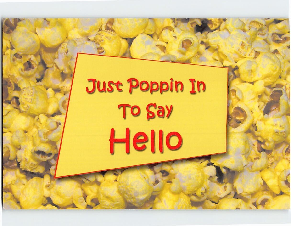 Postcard Just Poppin To Say Hello with Popcorn Picture | Other ...