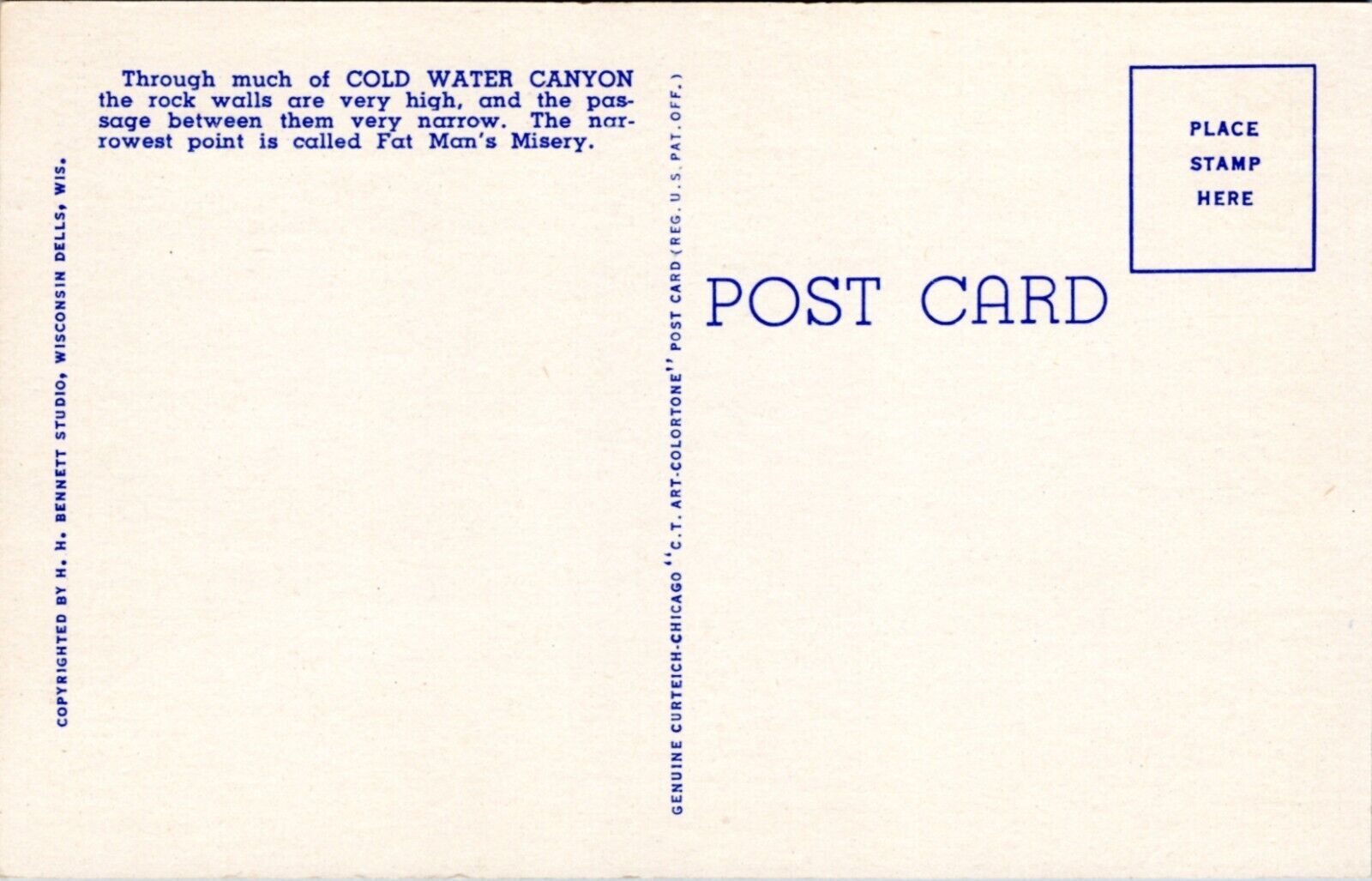 Postcard Wisconsin Dells - Fat Man's Mysery in Cold Water Canyon ...