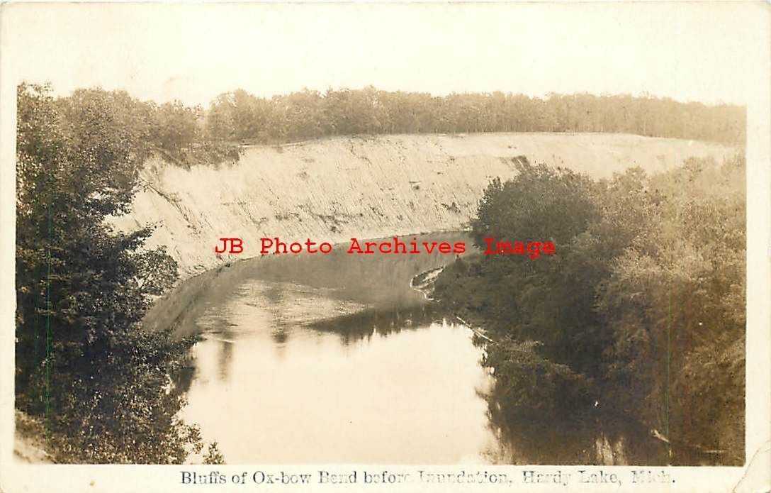 MI, Big Prairie, Michigan, RPPC, Bluffs Of Ox-bow Bend For Inundation ...