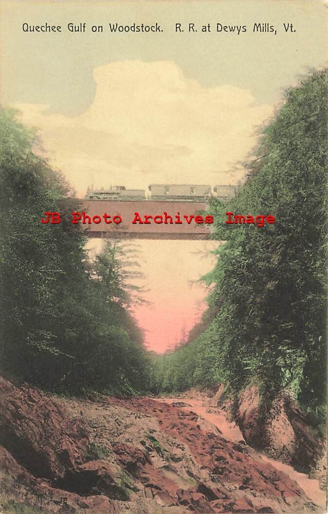 VT, Deweys Mills, Vermont, Quechee Gulf On Woodstock, Railroad, Green ...
