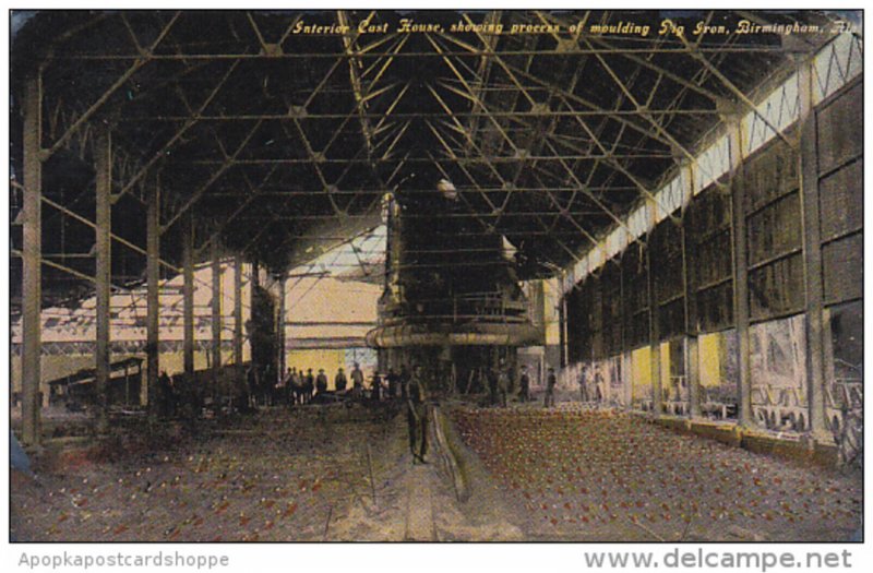 Alabama Birmingham Inside Cast House Showing Process Of Moulding Pig ...