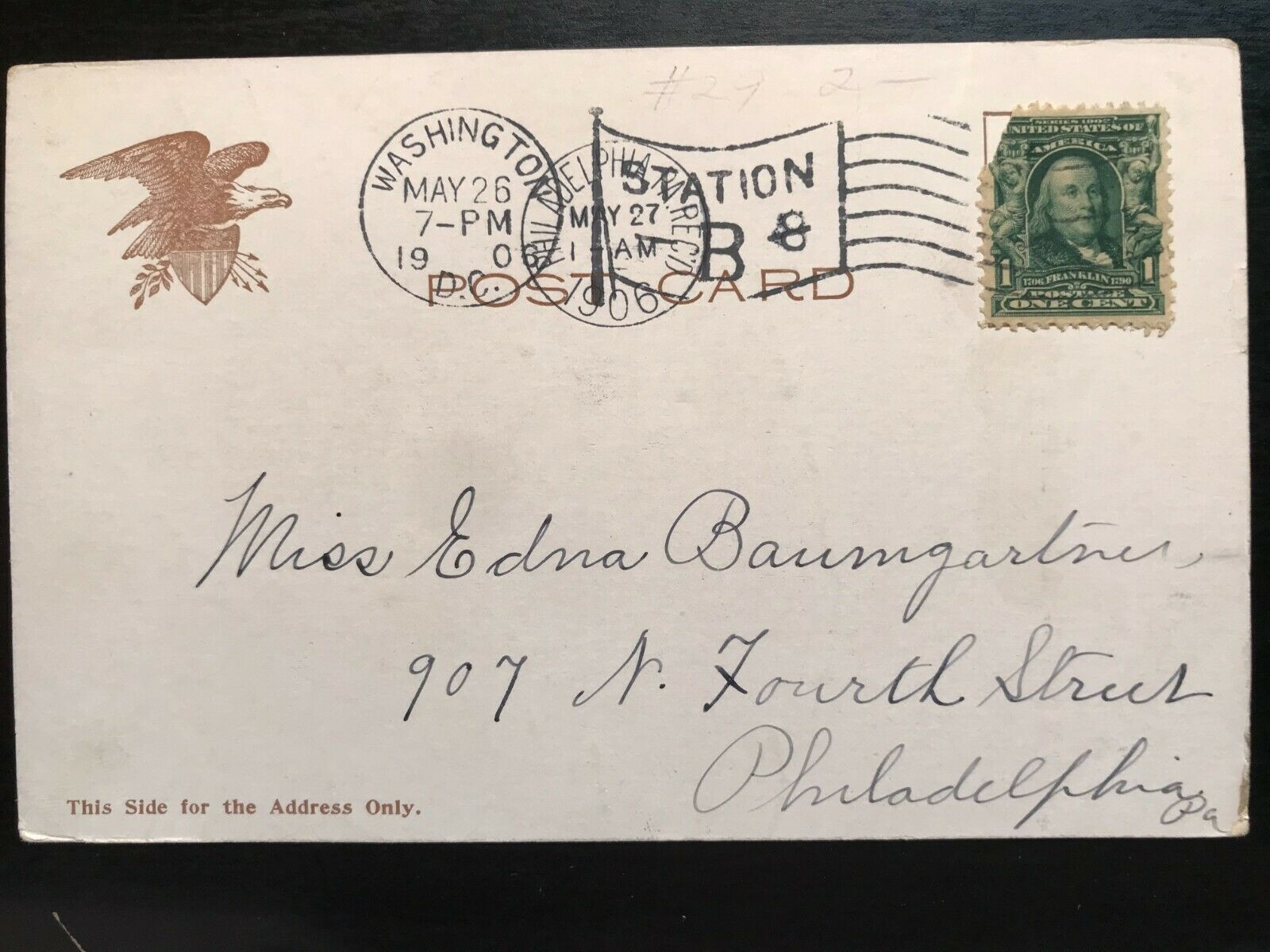 Vintage Postcard 1908 Grand Stairway Congressional Library Washington D ...