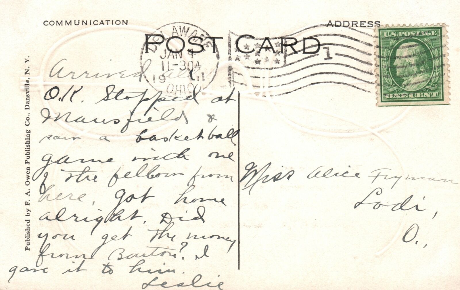 Vintage Postcard 1911 Letter Of Communication Friendly Reminders And ...