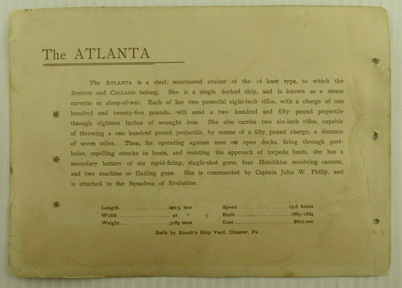 1890's USS Boston U.S.N Military Ship Victorian Trade Card #C ...
