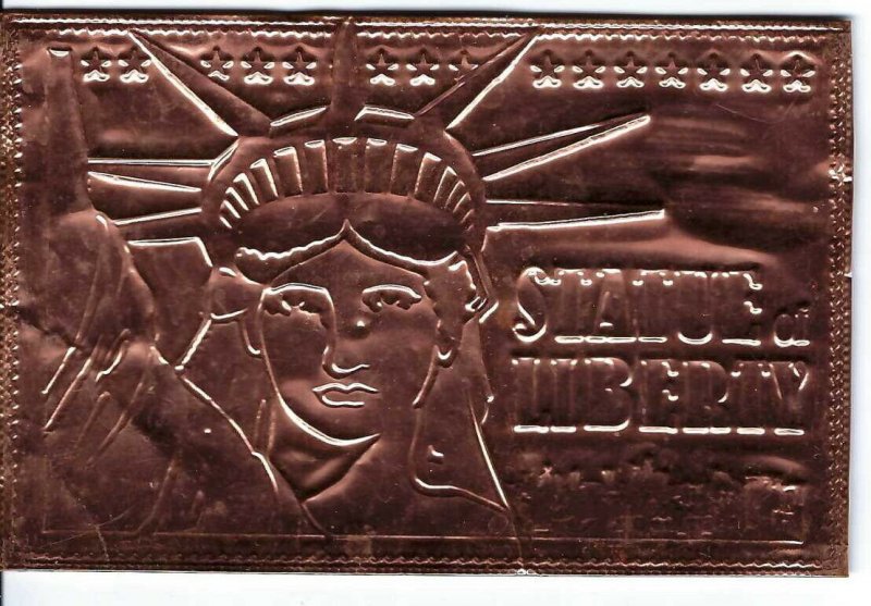 AR-021 NY Statue of Liberty Copper Clad Postcard by Kopper Kard Co ...