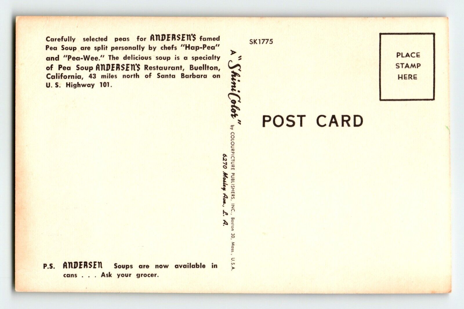 Andersons Restaurant Buellton California Linen Postcard Chefs Making ...