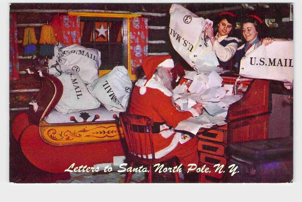 PPC Postcard New York North Pole Letters to Santa - Santa Opens Letters ...
