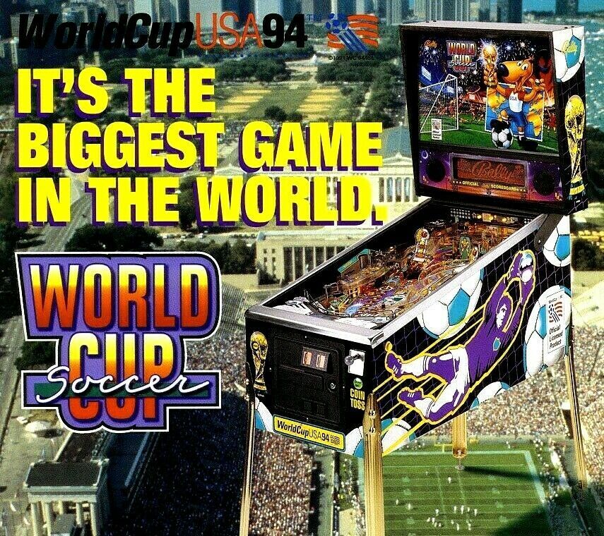 World Cup Soccer Pinball Flyer Original 1994 NOS Fifa Game Art Promo ...