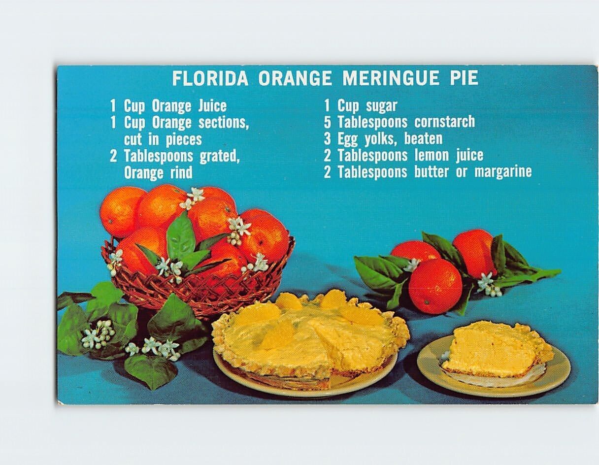Postcard Famous Florida Dessert Florida Orange Meringue Pie | United ...