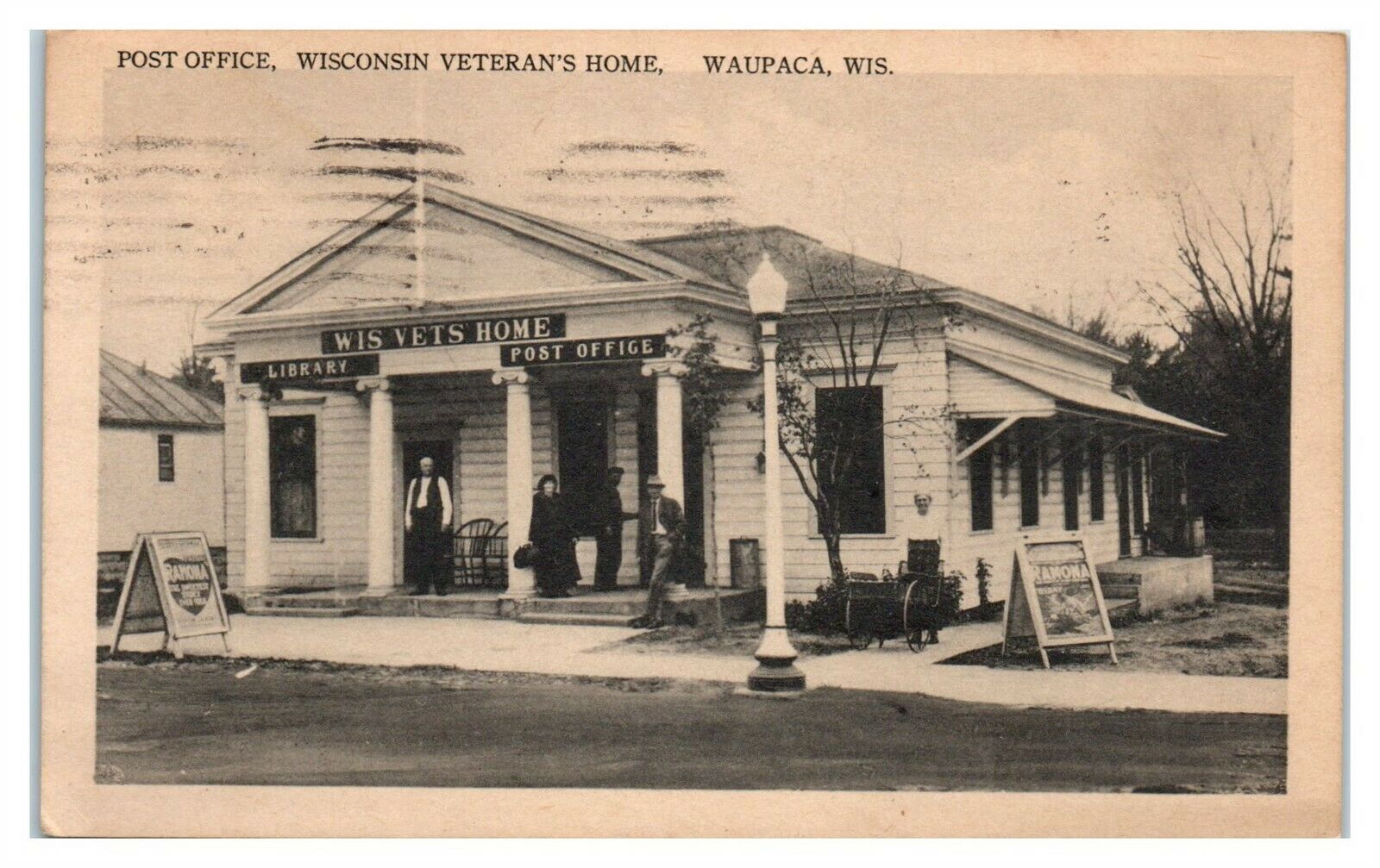 1927 Post Office, Wisconsin Veterans Home, Waupaca, WI Postcard *6M5 ...