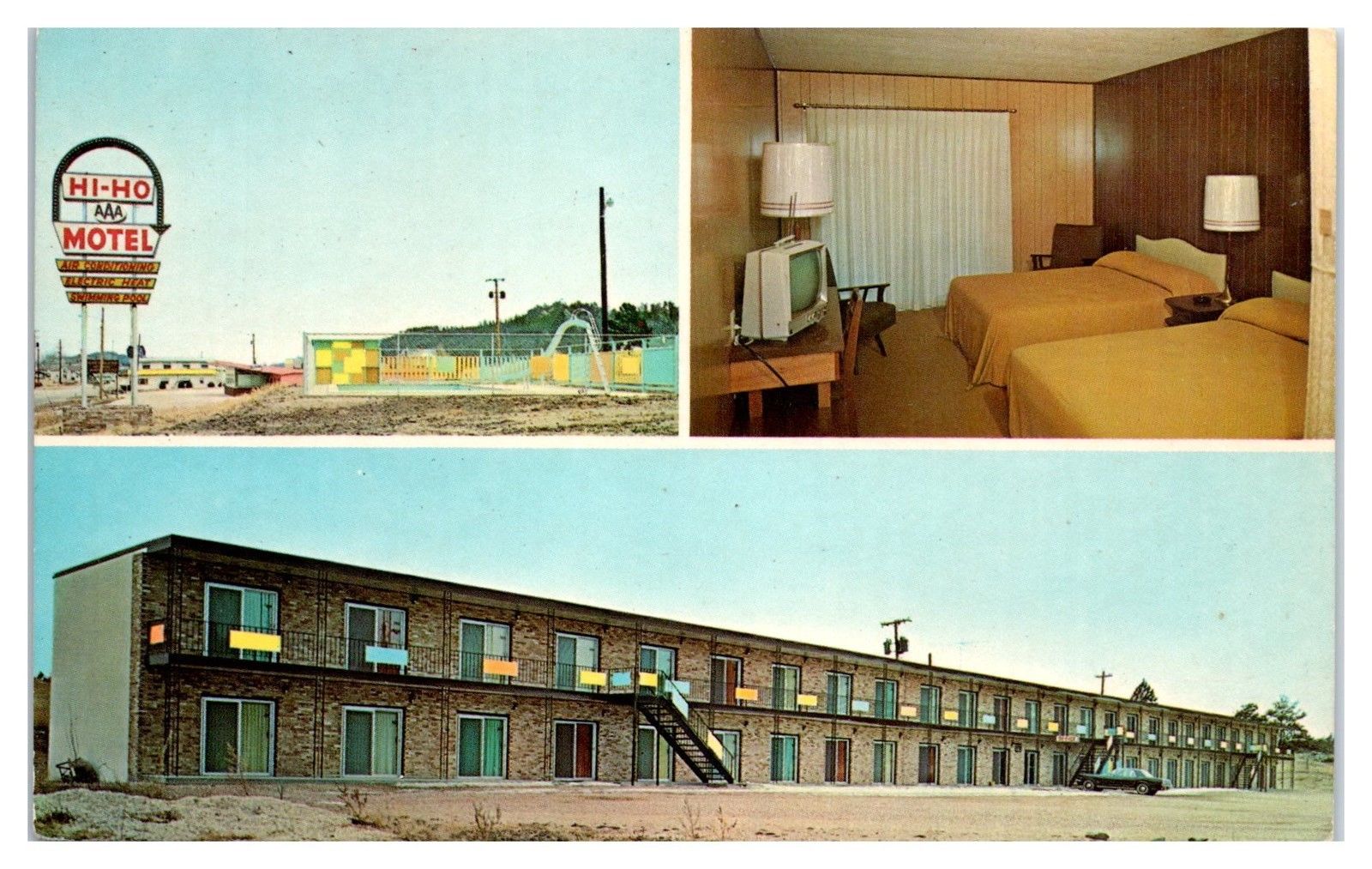 1960s/70s Hi-Ho Motel, Custer, SD Postcard | United States - South ...
