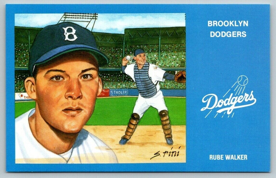Vintage Brooklyn Dodgers Rube Walker Postcard 1988 Series #4 Card #2 ...