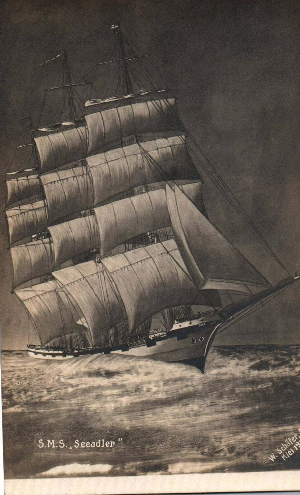 RPPC German Imperial Navy WWI Battleship SMS Seeadler 'Sea Eagle ...