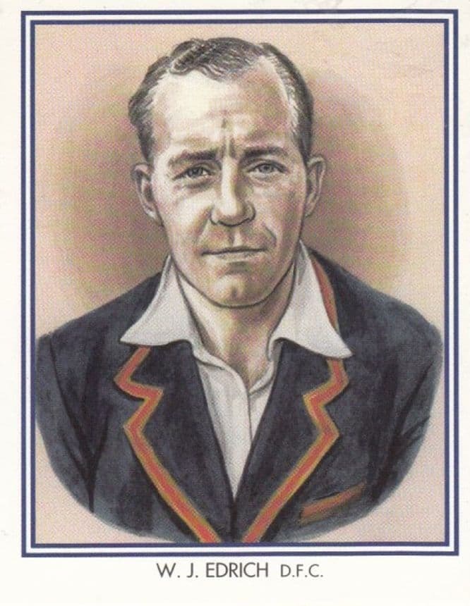 WJ Bill Edrich Middlesex Cricket Club Cricketer Rare Cigarette Card ...