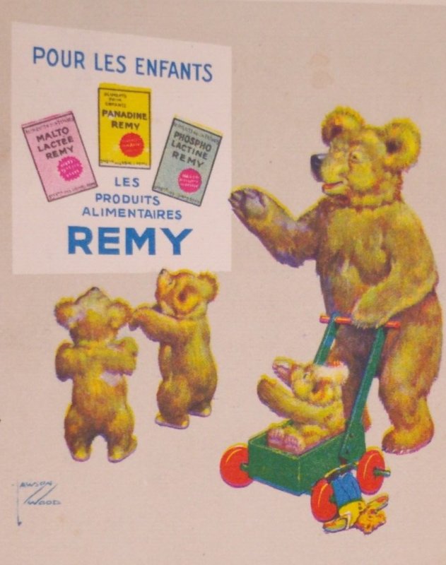 Anthropomorphic Bears Cubs A/S Lawson Wood Advertising Remy Vintage ...