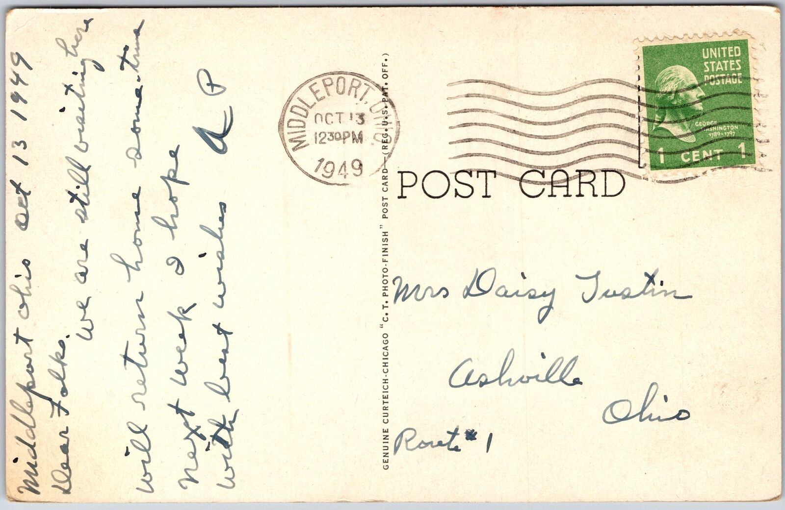 Middleport Ohio OH, 1949 World War Memorial and Park, Black & White ...