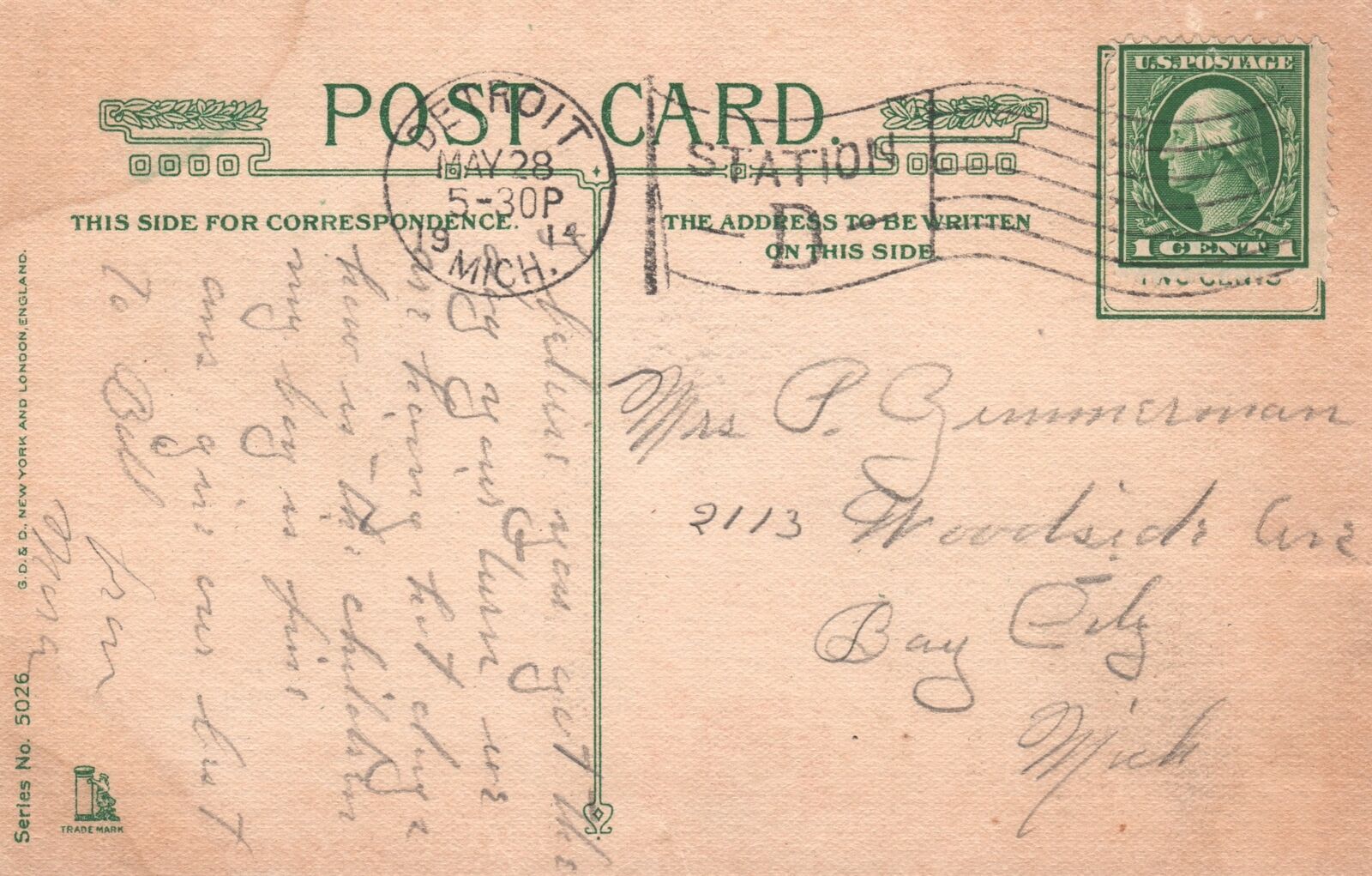 Vintage Postcard 1911 Little Boy Big Pen Ink Writing Are You Afraid Of ...