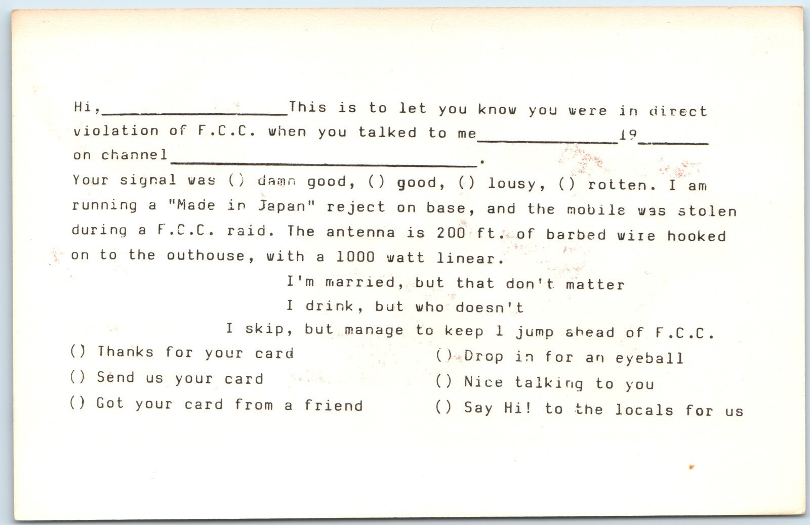 c1970s Niota, IL Tractor Farm Art QSL Radio Card Tanner Sod Buster ...