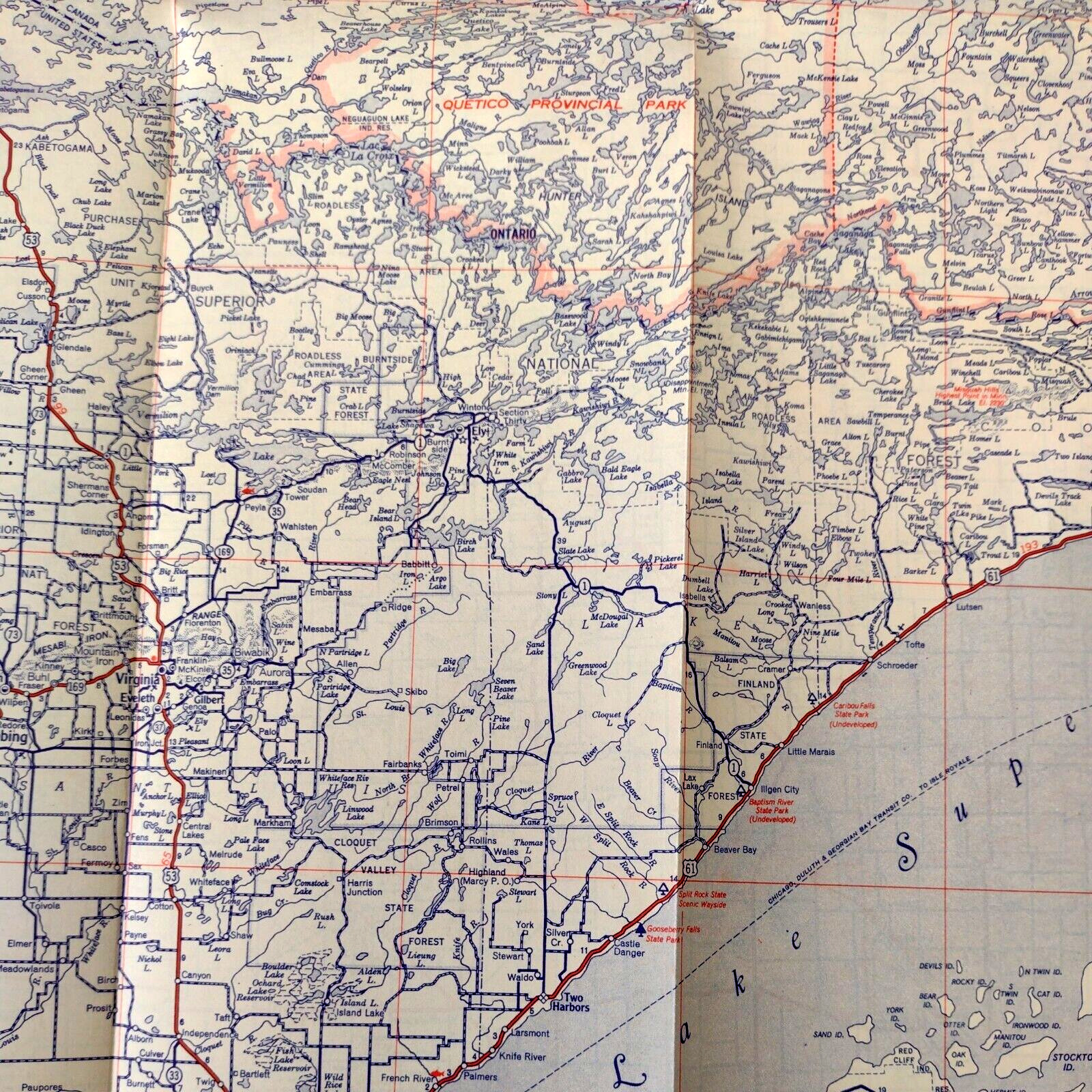 Circa 1940 Minnesota Road Map D-X Mid-Continent Petroleum Corporation ...